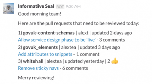 Reminding developers about code reviews – Technology in government